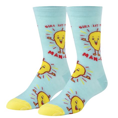 Crazy Socks Womens Food Let That Mango Crew Socks Novelty Silly