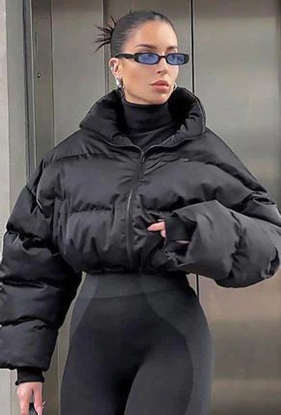 Womens Black Faux Leather Jacket Coats Puffy Jacket Women Puffer
