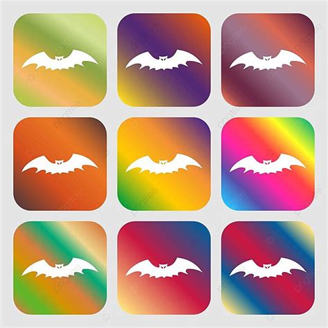 Vector Bat Icon With Nine Gradients Buttons For Stunning Design Vector Dracula Treat Scary