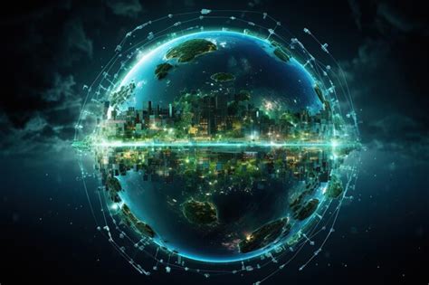 Premium Ai Image Global Network And Connection Technology Concept World Network With Nodes