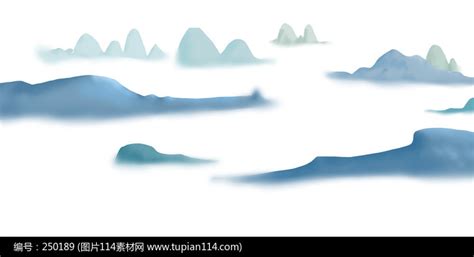 手绘卡通山脉山峰云雾免抠 图片114