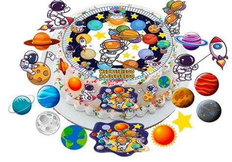 OPŁATEK Opłatki ZESTAW TORT KOSMOS PLANETY 16elem 12894780838 Allegro pl
