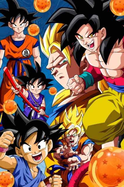 dragon ball gt goku ssj4 arms crossed poster 12inx18in £8 04 picclick uk