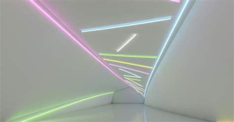 벽과 네온 불빛이 있는 빈 방의 배경 네온 광선과 빛 3d 렌더링 사진 Unsplash의 러시아 이미지