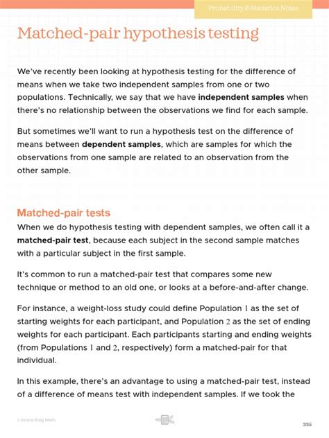 Matched Pairhypothesistesting Pdf Confidence Interval Standard