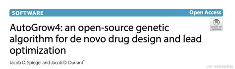 2020 Jm Autogrow4 An Open Source Genetic Algorithm For De Novo Drug Design And Lead