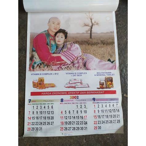 Jual KALENDER TAHUN 2002 KUMPLIT ADA WETON PASARAN KOLEKSI BARANG