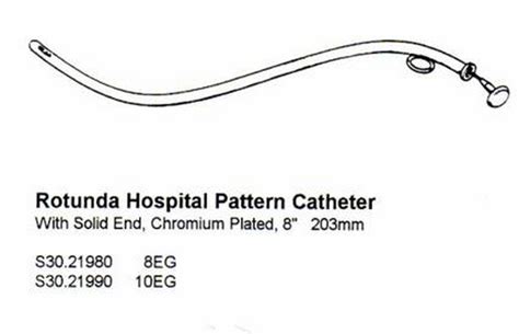 Rotunda Hospital Pattern Catheter Solid End Chrome Plated 8eg 8 203mm Surgical Instruments