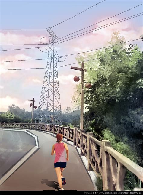 小美1111的插画作品 跑步女孩 插画中国 chahua org
