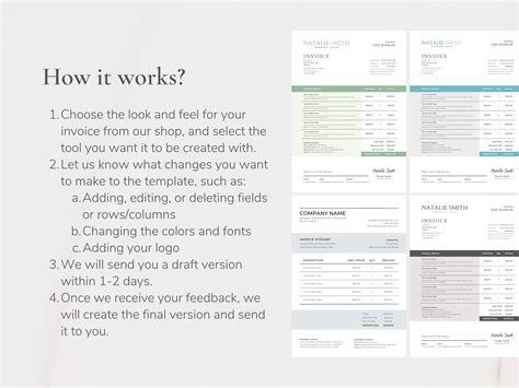 Custom Invoice Excel Template Custom Invoice Word Template Custom