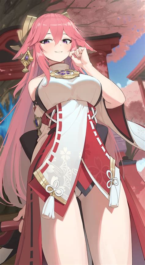 Yae Miko Genshin Impact Drawn By Goback Danbooru