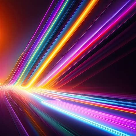 Premium Ai Image Speed Of Digital Lights Neon Glowing Rays In Motion