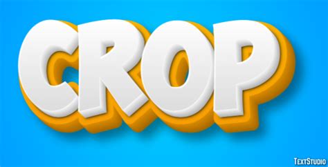 crop yellow white 3d text effect generator
