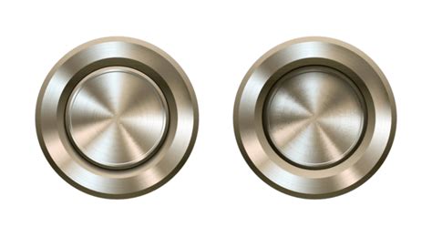 Realistic Metal Button With Circular Processing Button Realistic Silver Vector Button