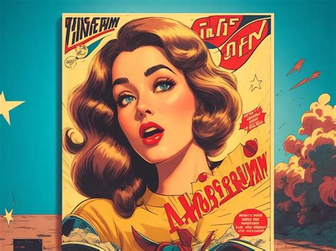 Premium Photo Vintage Retro Comic Effect Filter Mockup