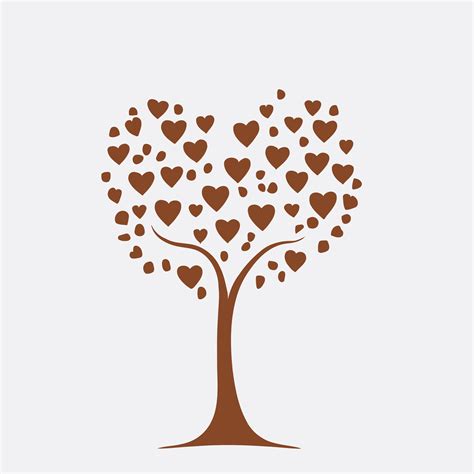 Tree With Heart Leaves Vector Art Captivating Nature Love Illustration Vector Art At