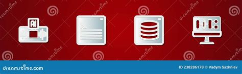 Set Artificial Intelligence AI Web Developer Programming Code Server Data And Algorithm Icon