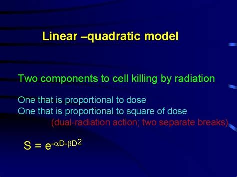 Survival Curve Radiation Dose Cell Survival Fraction Reproductive