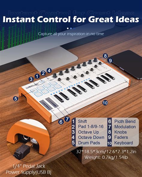 Mua Vangoa Worlde Midi Keyboard Controller 25 Key Worlde Tuna Mini Usb Portable Beat Maker