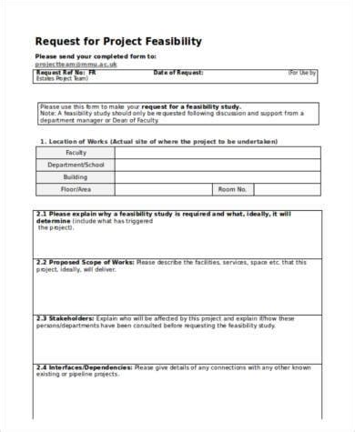 FREE 7 Sample Feasibility Request Forms In PDF MS Word