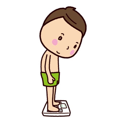 体重計に乗る男性のイラスト（ヘルスメーター） イラストくん