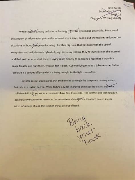 Diagnostic Writing Sample The Final Shotdual Enrollment Portfolio