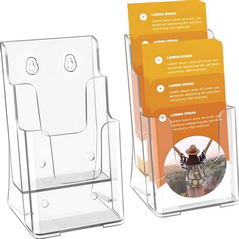 Maxgear Brochure Holder 2 Tier 4x9 Inch 2 Packs Brochure Display Stand