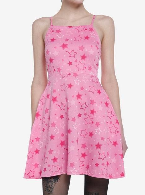 Hot Pink Stars Strappy Tank Dress Hot Topic