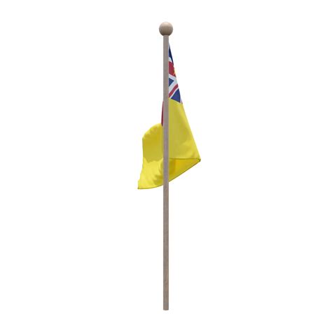 Free Niue Bandera De Ilustración 3d En El Poste Asta De Bandera De