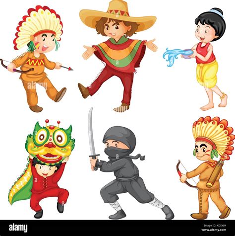 Indian Costumes Stock Vector Images Alamy