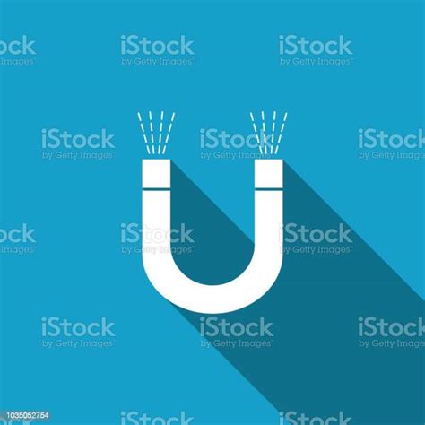 磁鐵圖示與長陰影隔離馬蹄形磁鐵 磁性 磁化 吸引力平面設計向量插圖向量圖形及更多一個物體圖片 一個物體 一見鍾情 剪裁圖 Istock