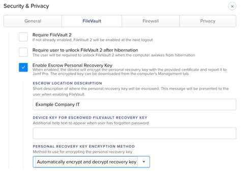 how to manage only filevault recovery key escrow with jamf pro macblog