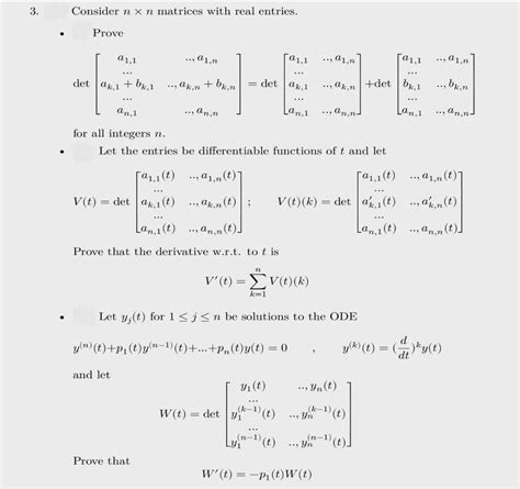 Solved Consider N×n Matrices With Real Entries Prove