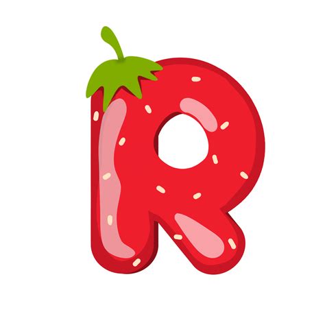Alphabet R Strawberry Style Png