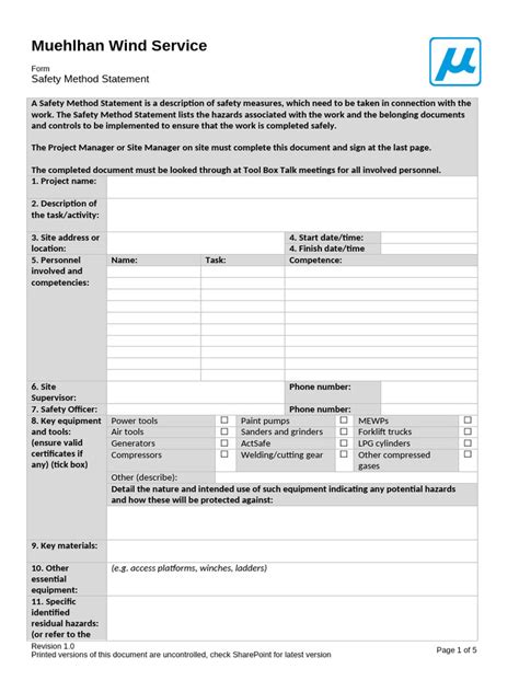 Safety Method Statement F Pdf First Aid Personal Protective Equipment