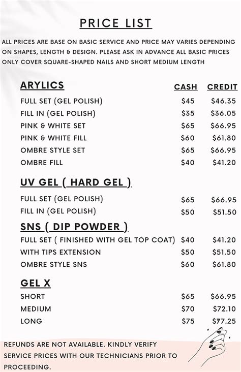 Heidis Nail Lab Nail Salon Near Me Manicure Lash Menu And Price List