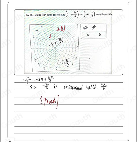 solved plot the points with polar coordinates 2 7π 6 and 6 π
