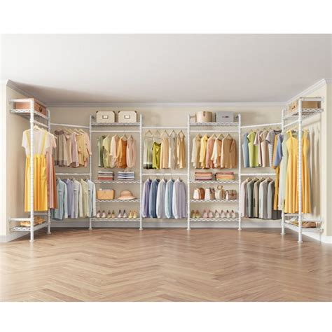 Timate U3 U Shape Garment Rack Expandable Industrial Pipe Clothing Rack Wall Mounted Closet