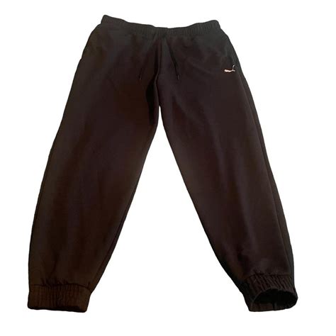 Puma Joggers Women Xl Black Sweatpants Athletic Depop