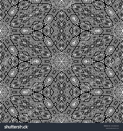 Black White Geometric 3d Seamless Pattern Stock Illustration 2161806185