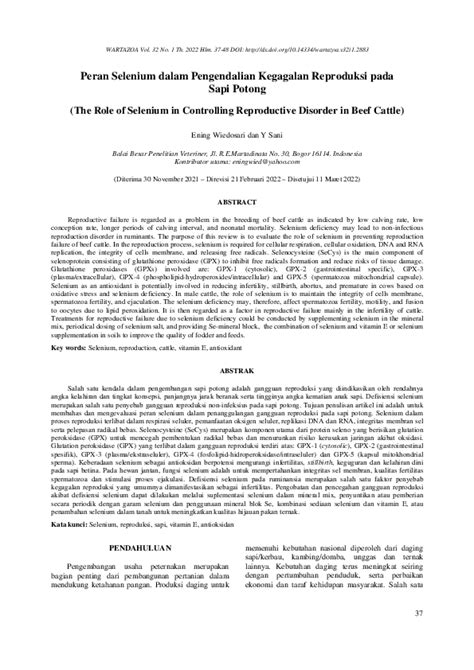 Pdf The Role Of Selenium In Controlling Reproductive Disorder In Beef