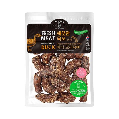 오래오래프로젝트 깨끗한 육포 오리 목뼈 210g 강아지대통령