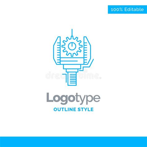 Blue Logo Design For Automation Industry Machine Production Stock Vector Illustration Of