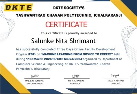 Nita Salunke On Linkedin Machine Learning Fdp