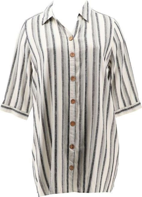Denim Co Beach Button Front Shirt Dress Cover Up A392648 Black