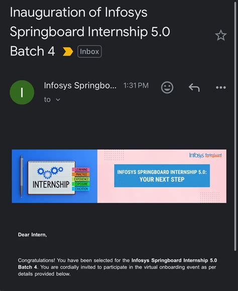 Infosysspringboard Internship Learning Growth Tech Opportunities