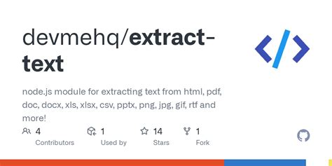 Github Devmehqextract Text Nodejs Module For Extracting Text From