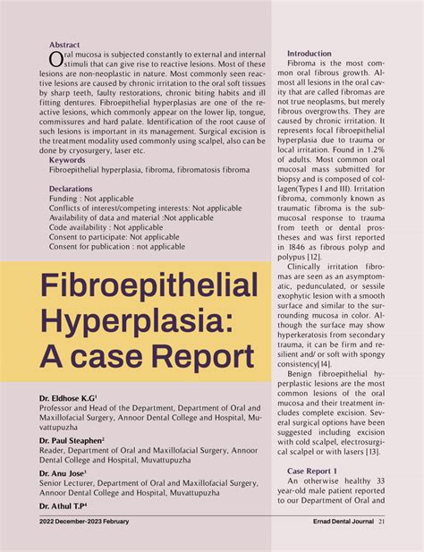 Pdf Fibroepithelial Hyperplasia A Case Report