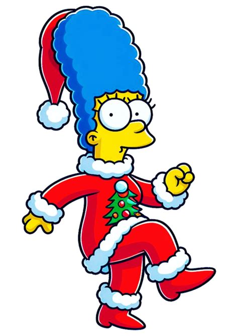 Os Simpsons Marge Com Gorro Do Papai Noel Decoração De Natal Ilustração