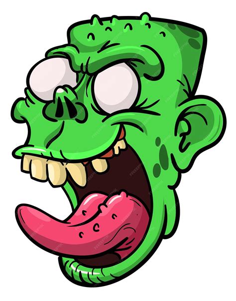 Conception De Personnage De Zombie Vert Drôle De Dessin Animé Avec